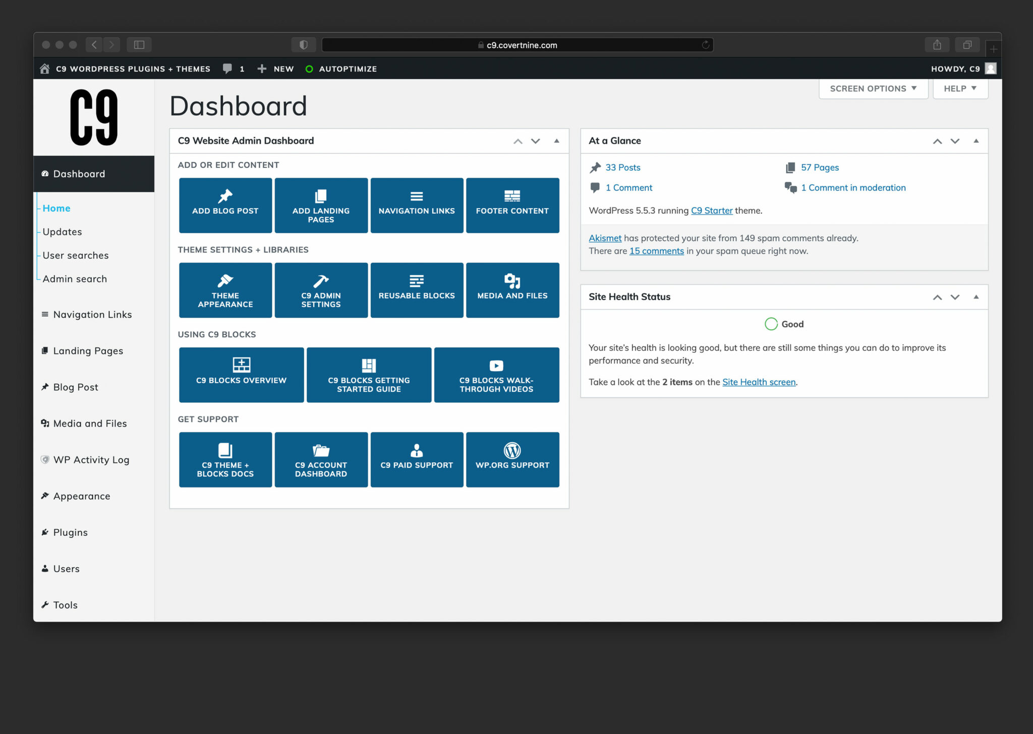 C9 for WordPress Agencies - Blocks with the “agency in the code”